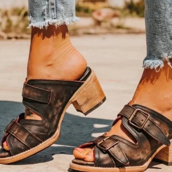 freebird | Shoes | Freebird Caprice Mule Buckled Sandals Like New ...